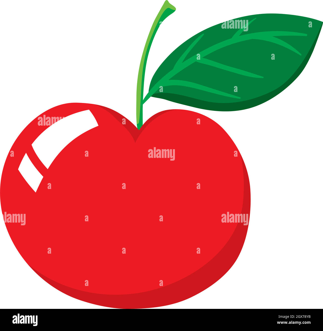 Fresh red cherry with stem Stock Vector Image & Art - Alamy