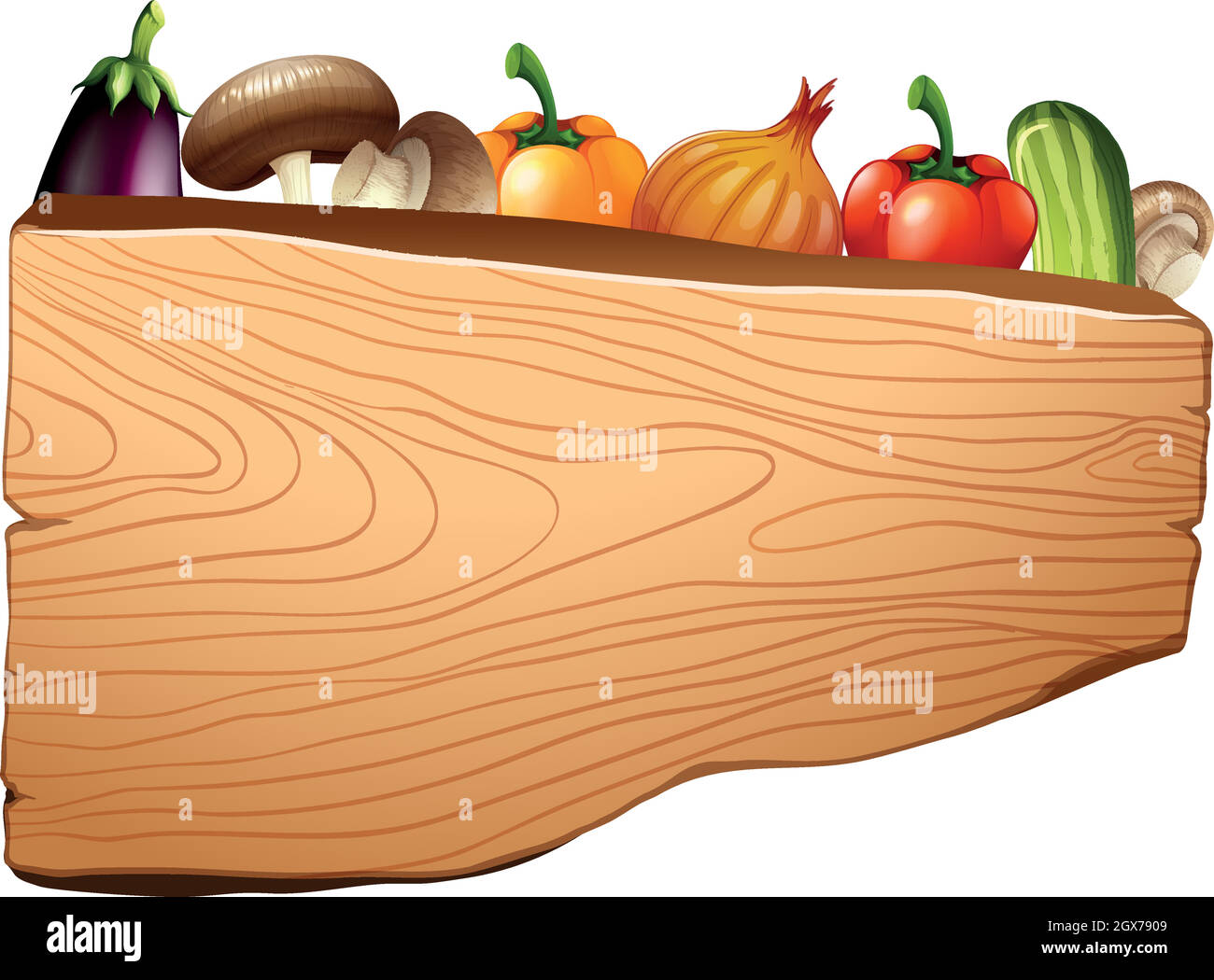 Board template with fresh vegetables Stock Vector Image & Art - Alamy
