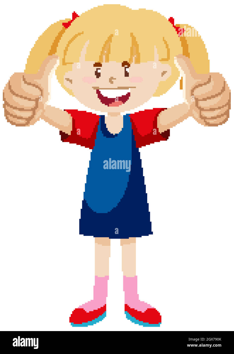 Posing smiling thumbs up Stock Vector Images - Alamy