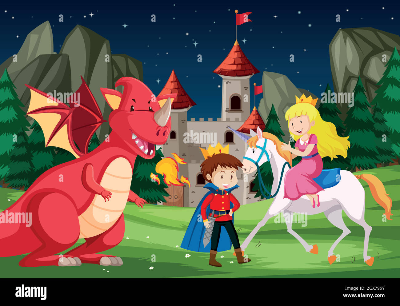 A fantasy fairy tale story scene Stock Vector Image & Art - Alamy