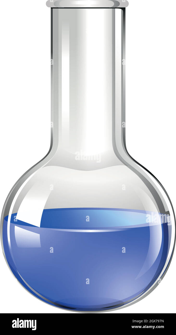 Blue liquid in glass beaker Stock Vector Image & Art - Alamy