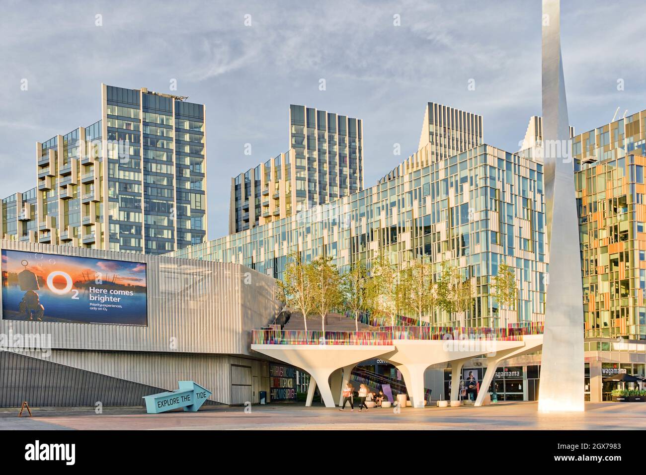 view of upper riverside developments from Peninsular square, start of ...