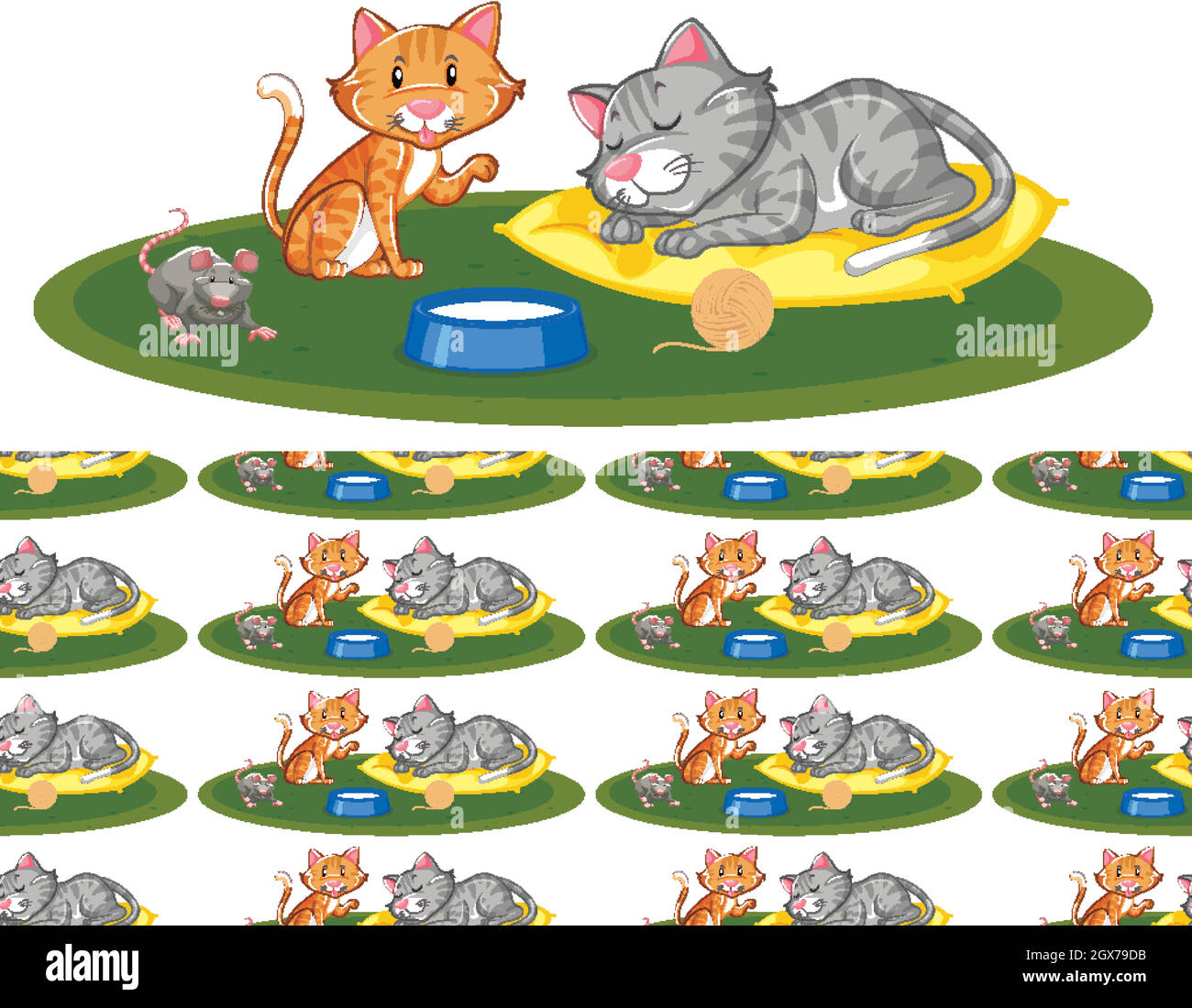 Cute cartoon mouse seamless Stock Vector Images - Alamy