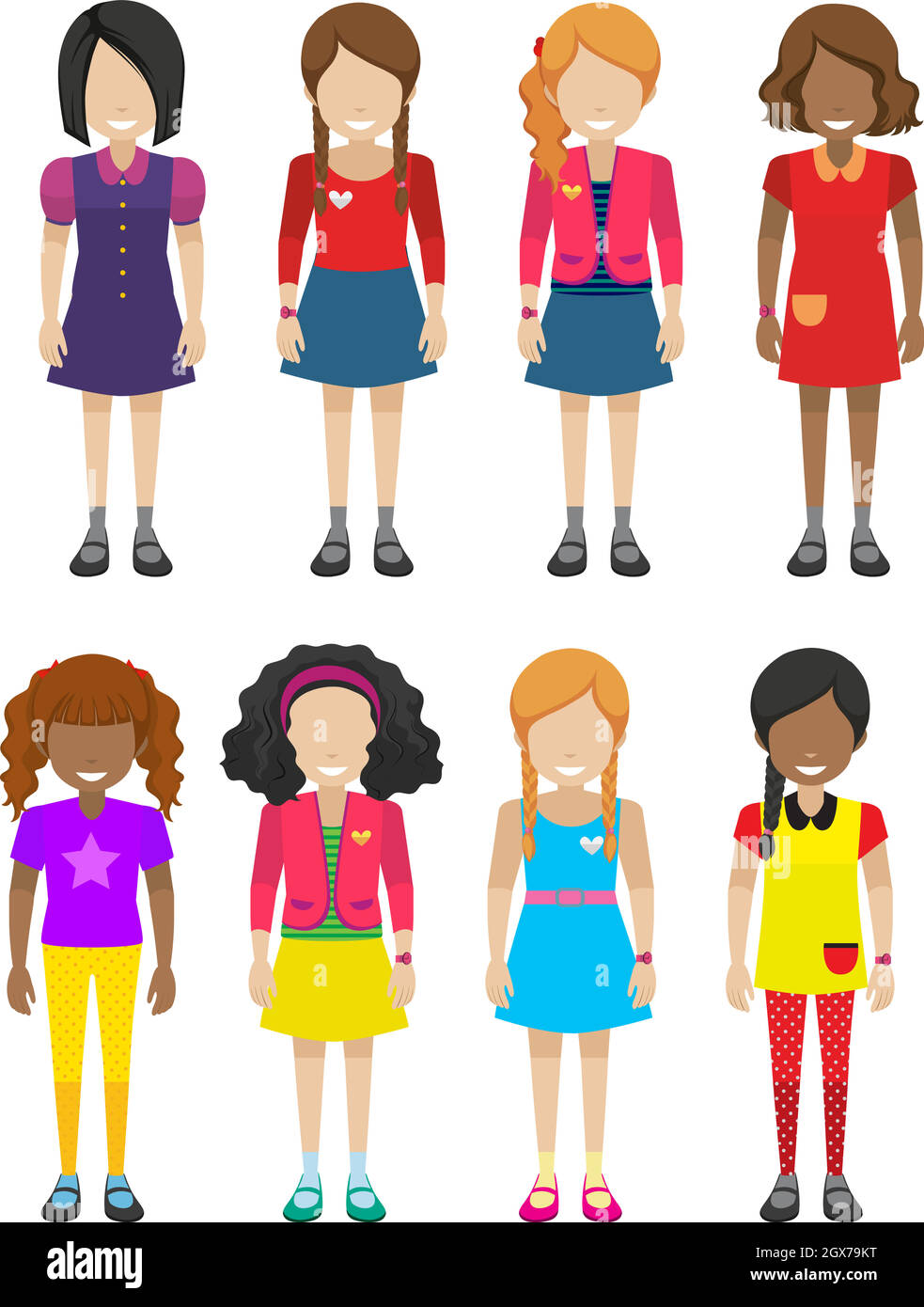 Faceless little girls Stock Vector Image & Art - Alamy