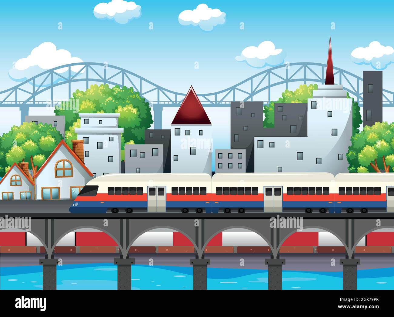 Modern bridge in city Stock Vector Images - Alamy