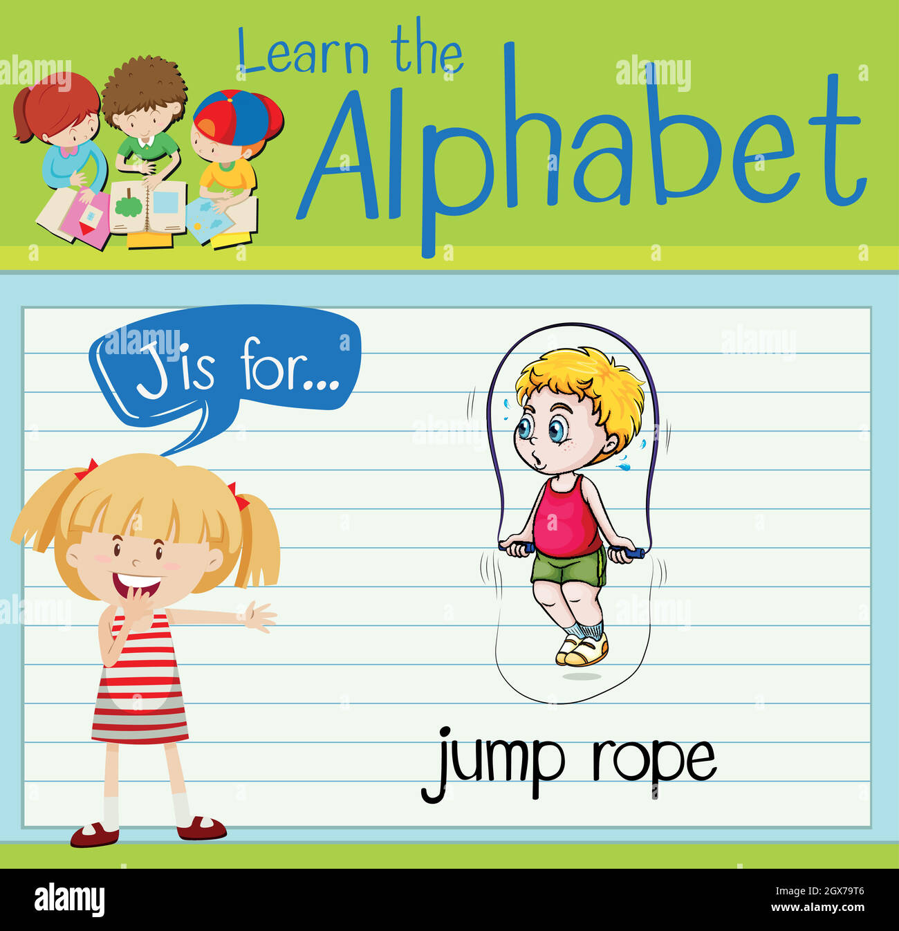 Flashcard letter J is for jump rope Stock Vector Image & Art - Alamy
