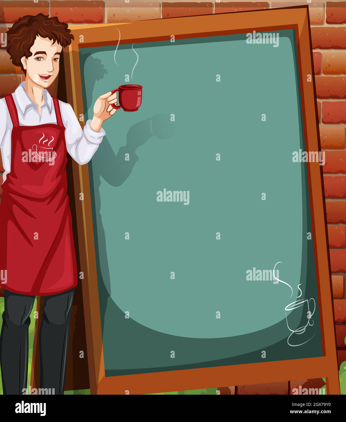 Cup board tea drink Stock Vector Images - Alamy