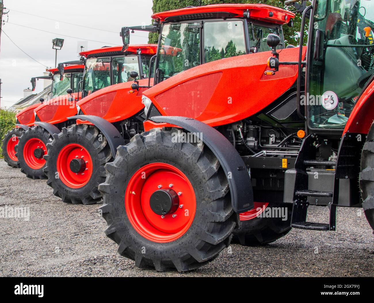 Red agricultural tractor, agricultural machine, tractor unit Stock ...