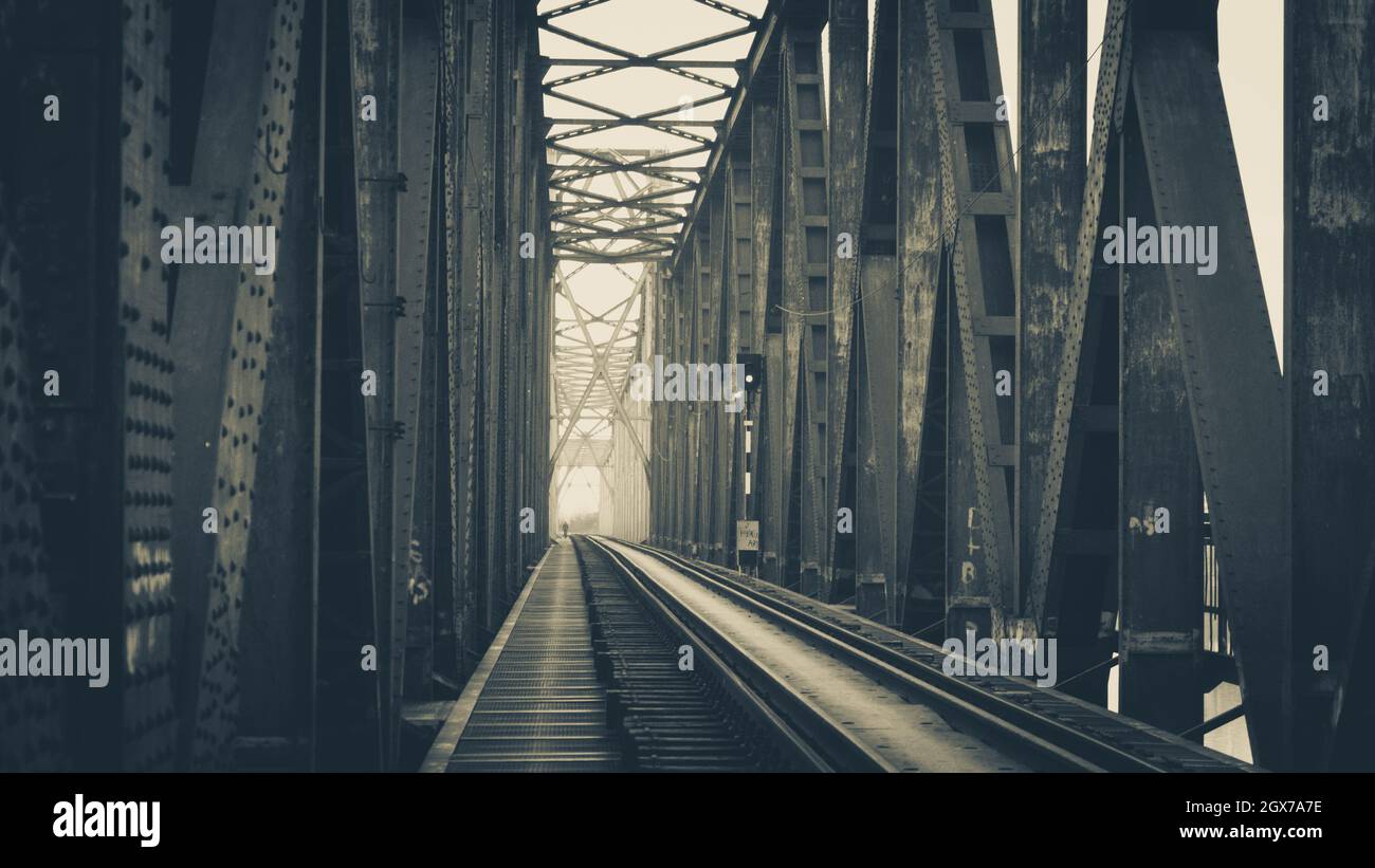 Closeup shot train rails hi-res stock photography and images - Alamy