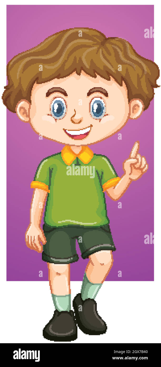Young cartoon kids pointing hi-res stock photography and images - Alamy
