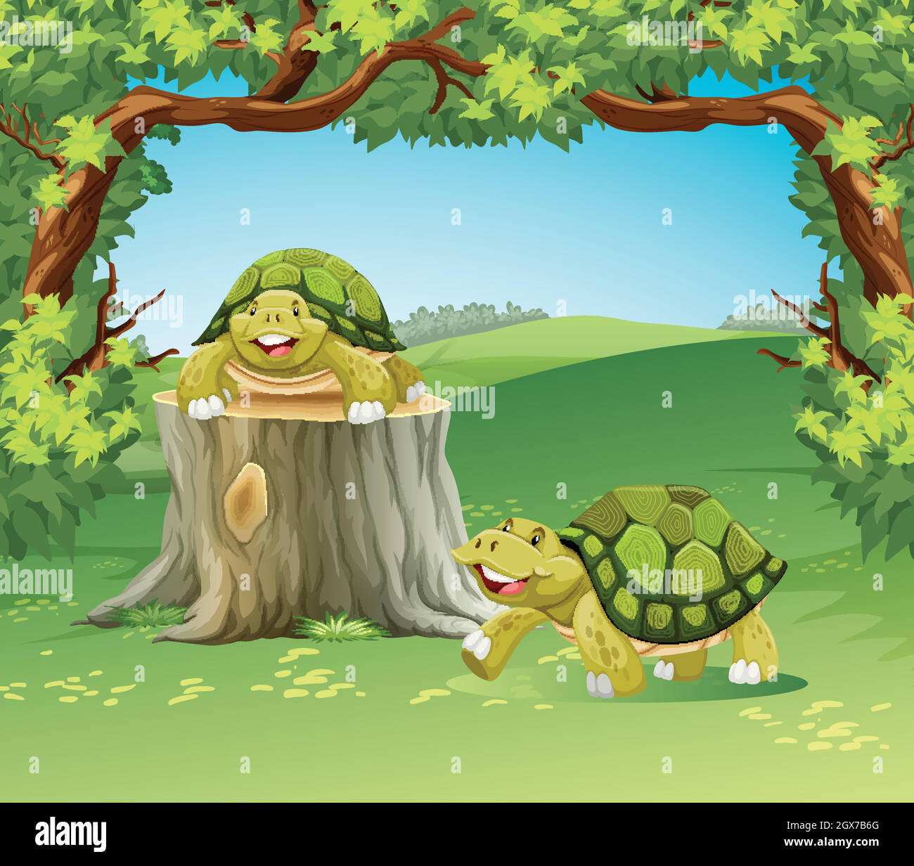 Two turtles Stock Vector Images - Alamy