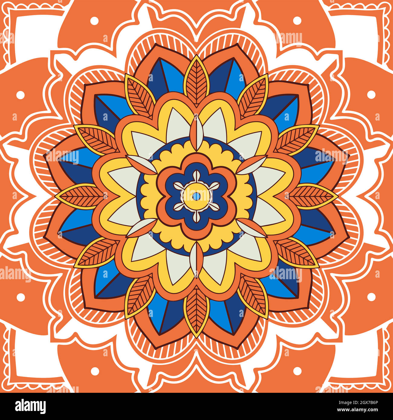 Mandala patterns on orange background Stock Vector Image & Art - Alamy