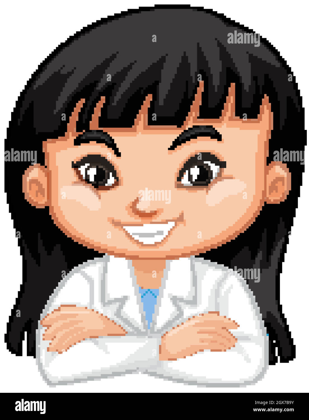 Cute girl in science gown on white background Stock Vector Image & Art ...