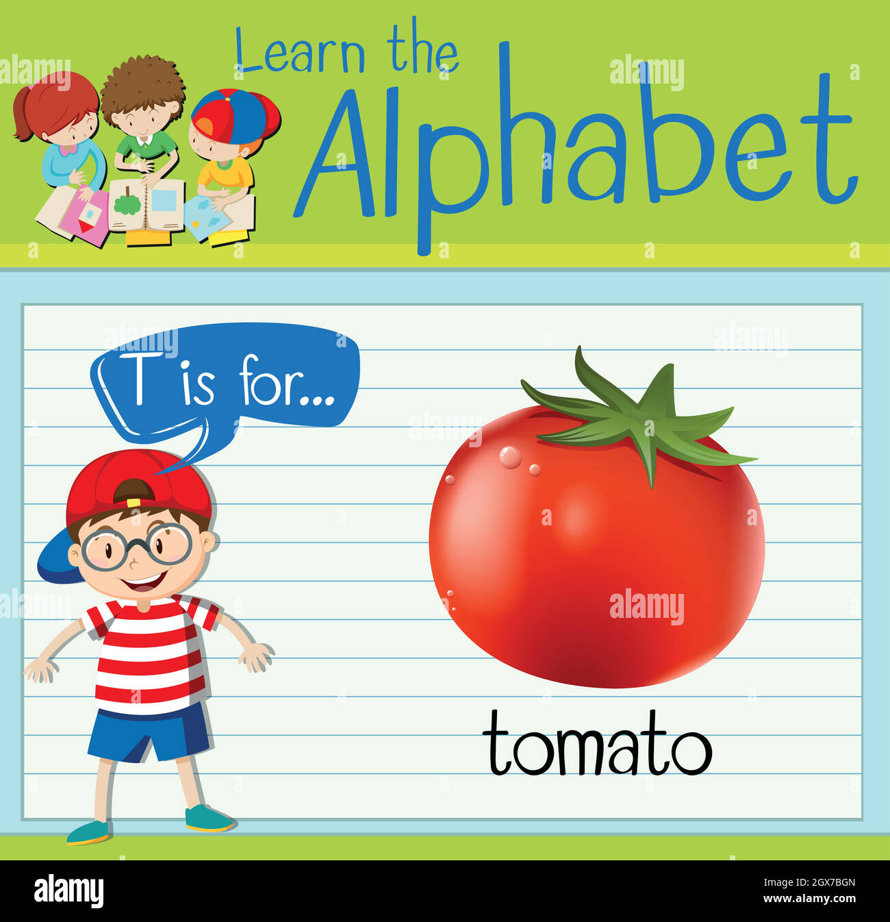 Flashcard letter T is for tomato Stock Vector Image & Art - Alamy