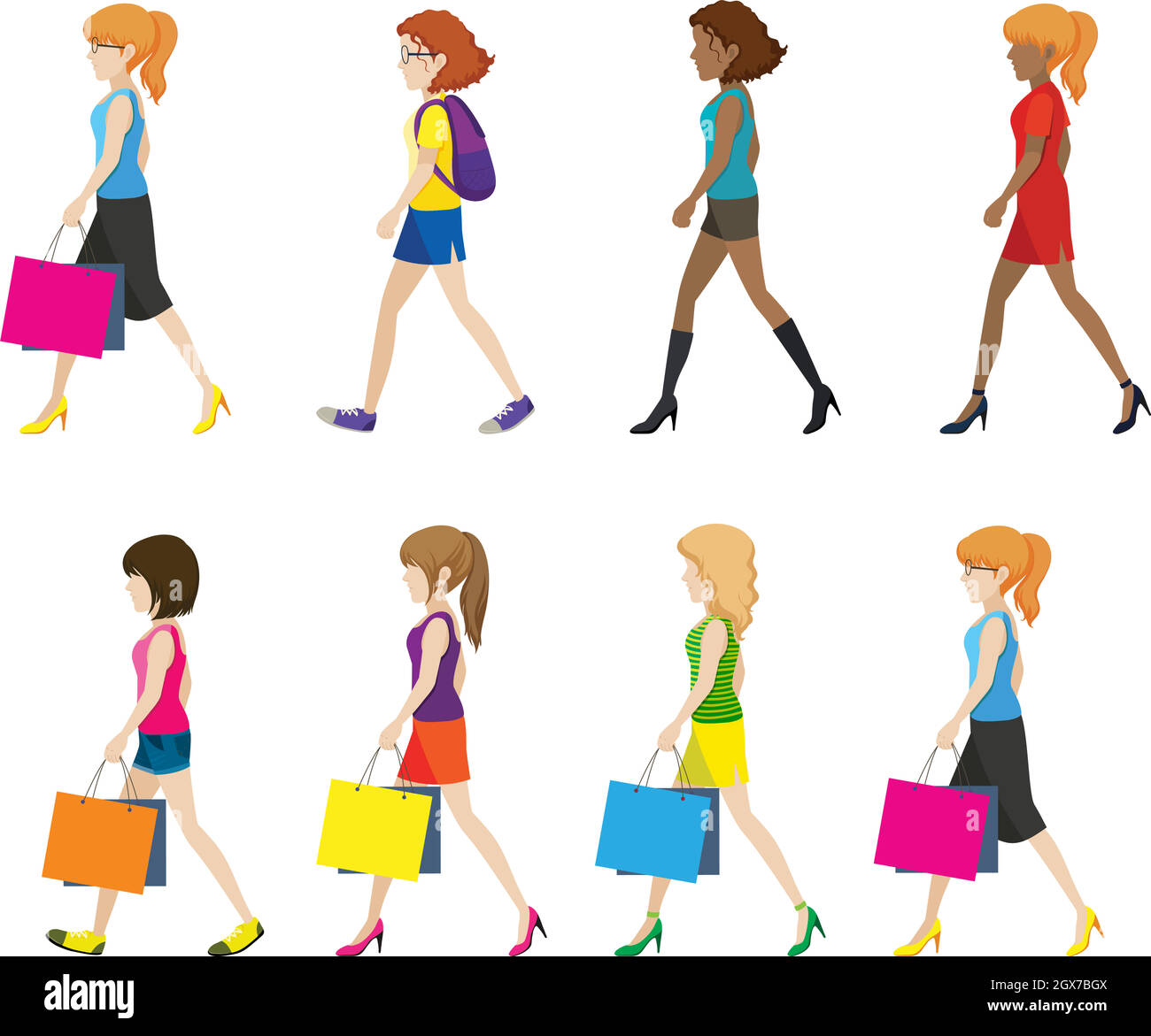 Ladies Walking Group Stock Vector Images - Alamy