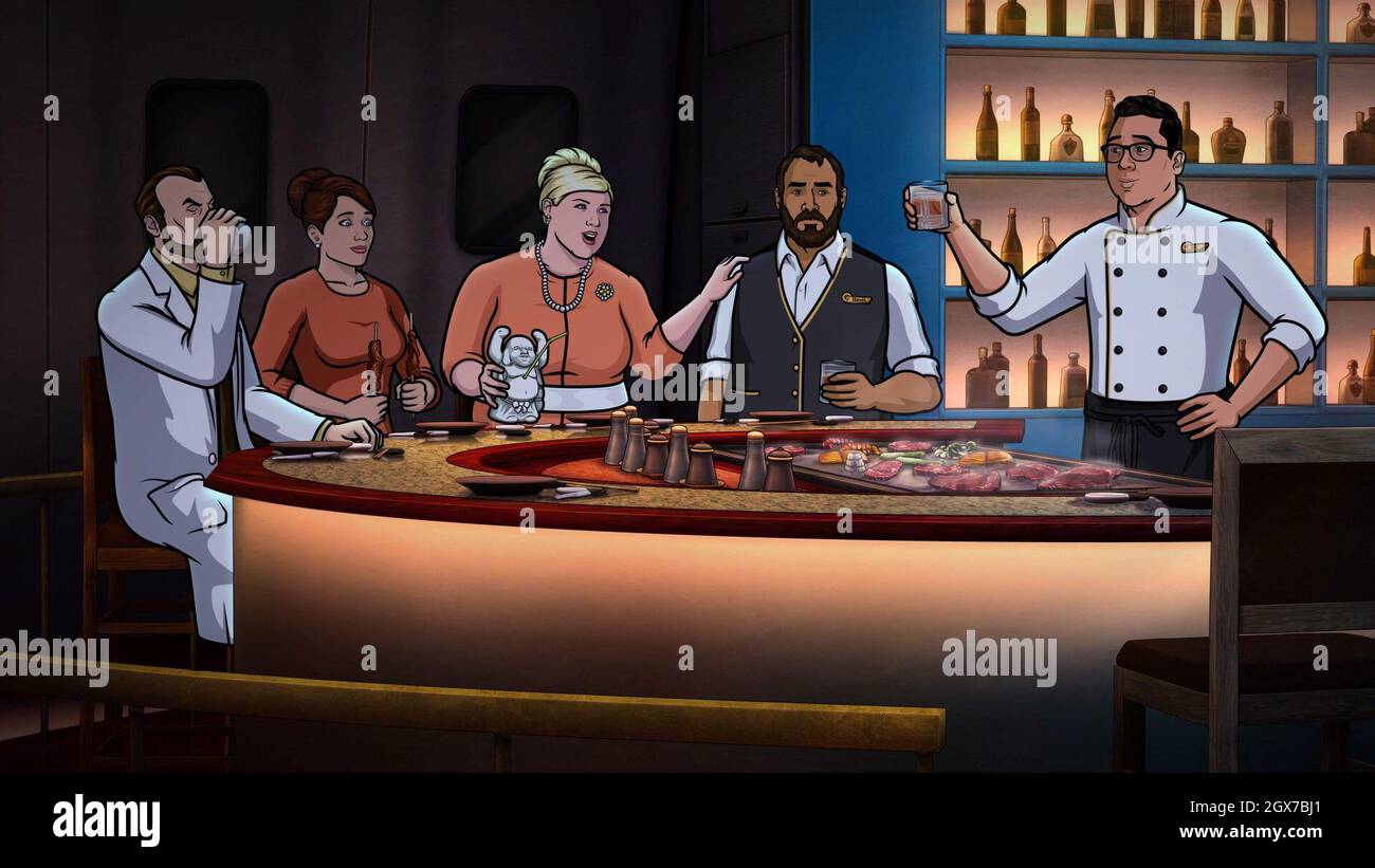 ARCHER, Algernop Krieger (left - voice: Lucky Yates), Cheryl/Carol Tunt ...