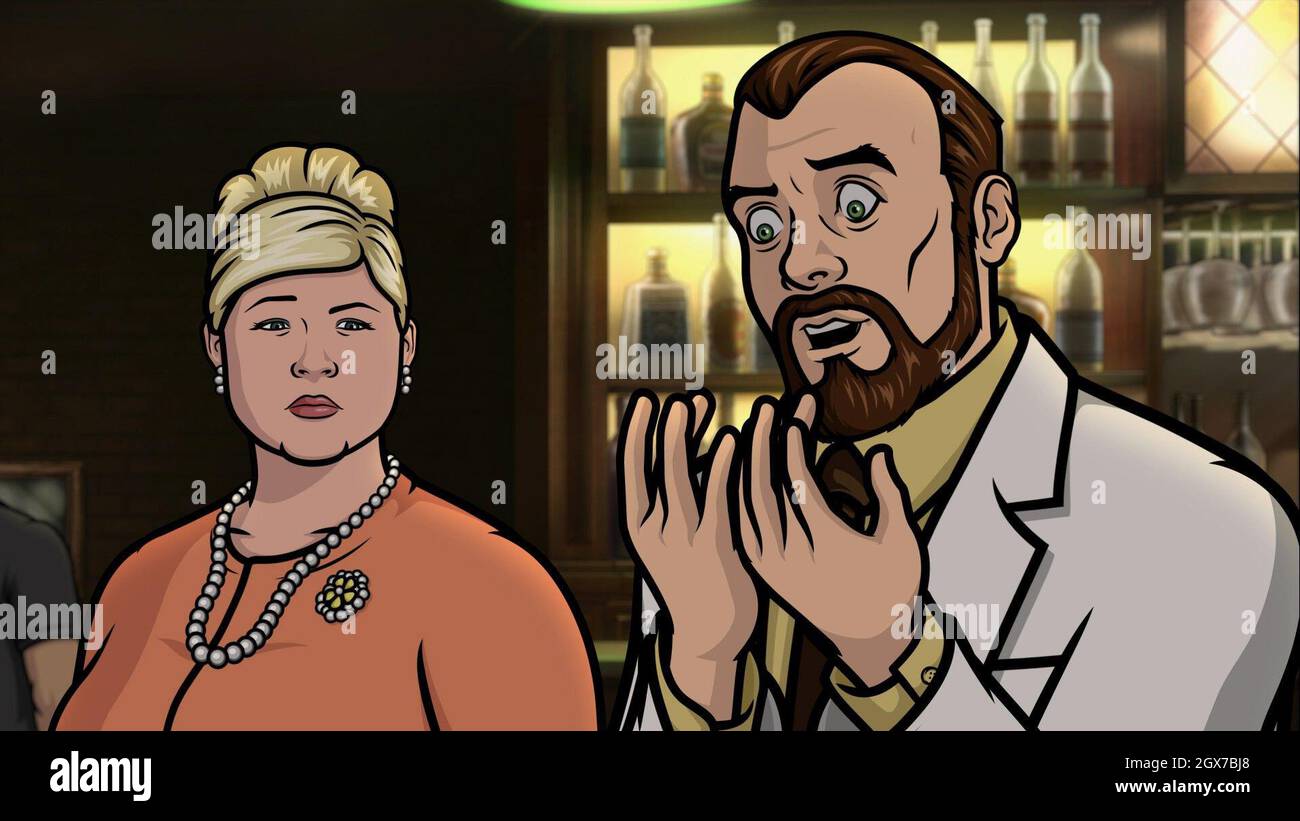 ARCHER, from left: Lana Kane (voice: Aisha Tyler), Algernop Krieger ...