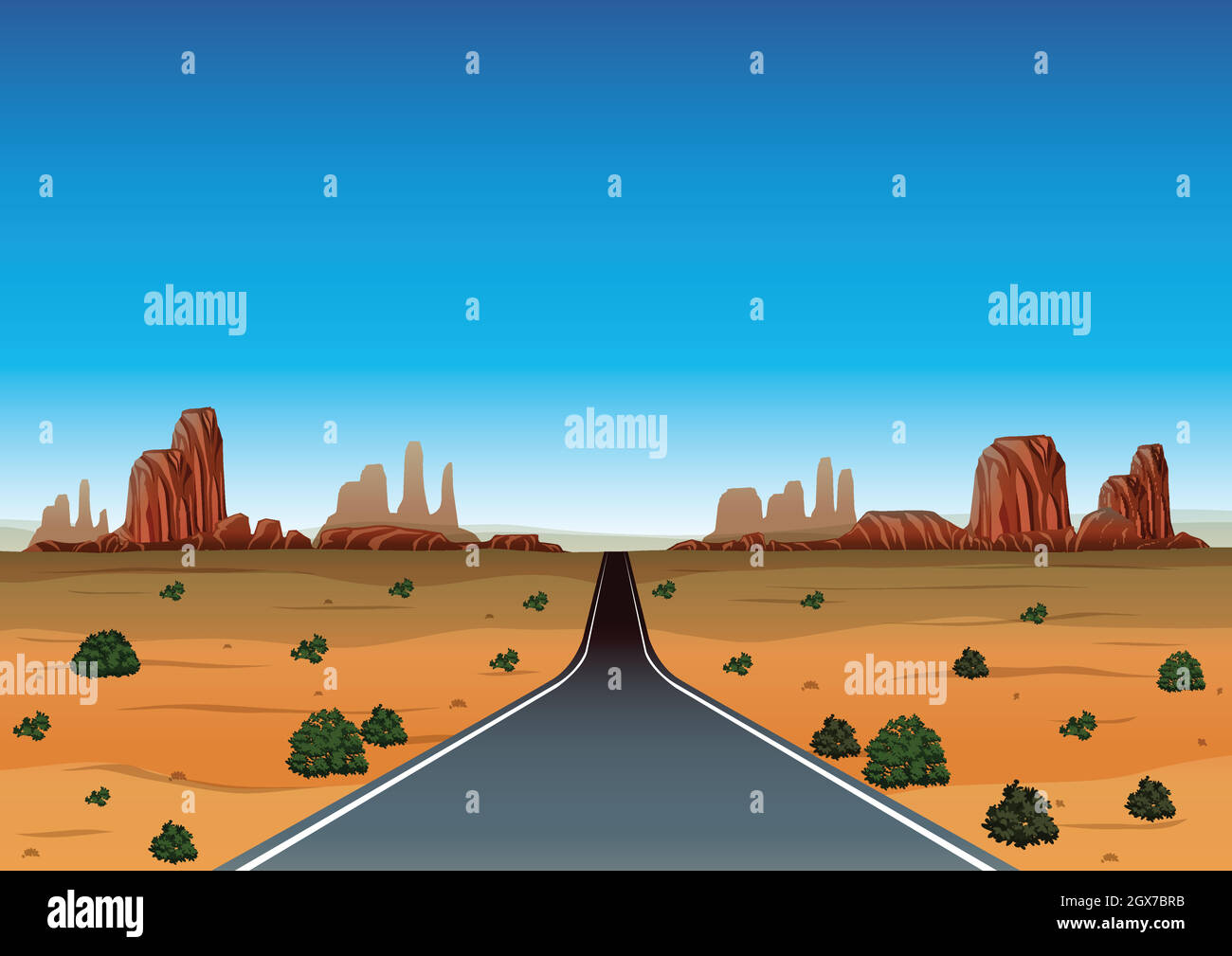 Desert asphalt road travel Stock Vector Images - Alamy