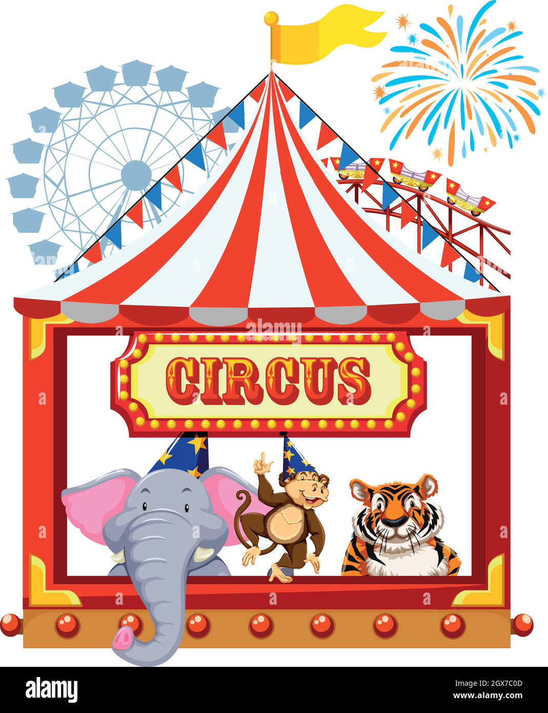 Carnival circus design animals Cut Out Stock Images & Pictures - Alamy