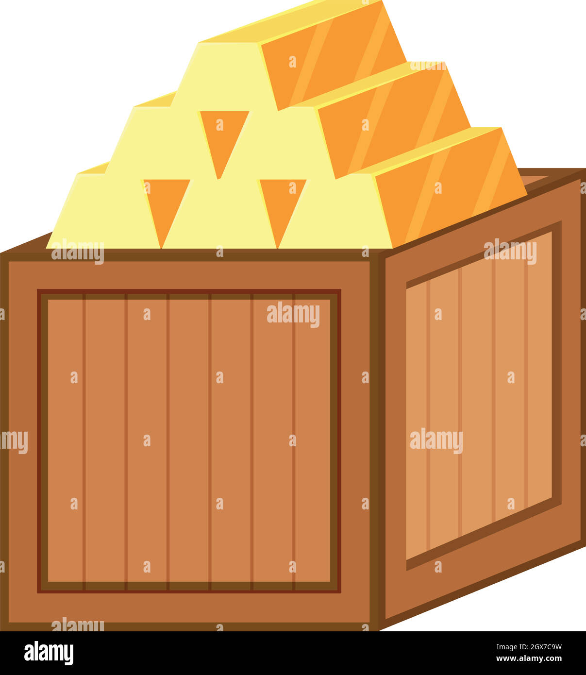 Gold bars a box Stock Vector Images - Alamy