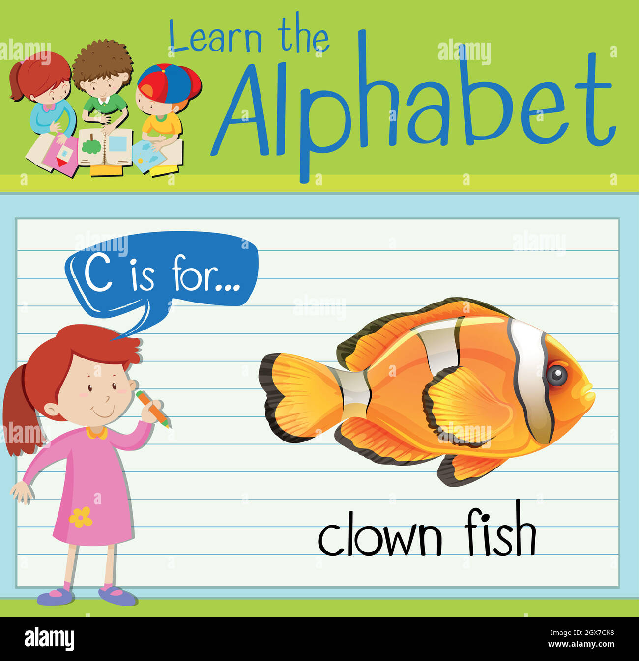 Flashcard letter C is for clown fish Stock Vector Image & Art - Alamy