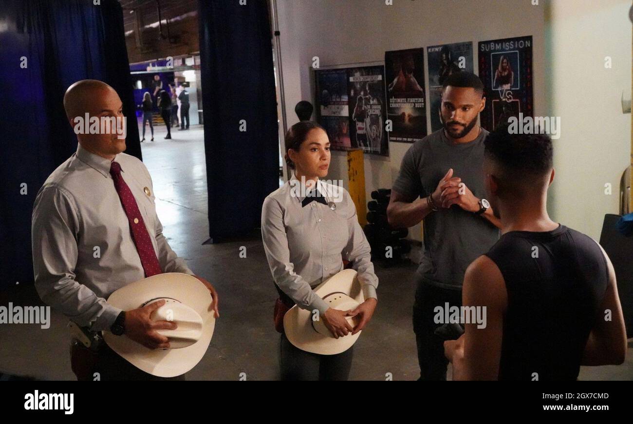 WALKER, from left: Coby Bell, Lindsey Morgan, Jeff Pierre, Mehar's ...