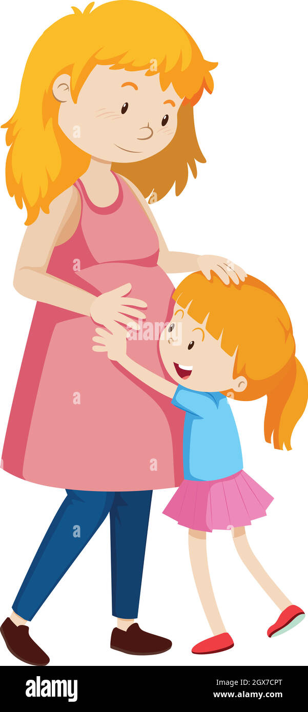 Happy pregnant mother Stock Vector Images - Alamy