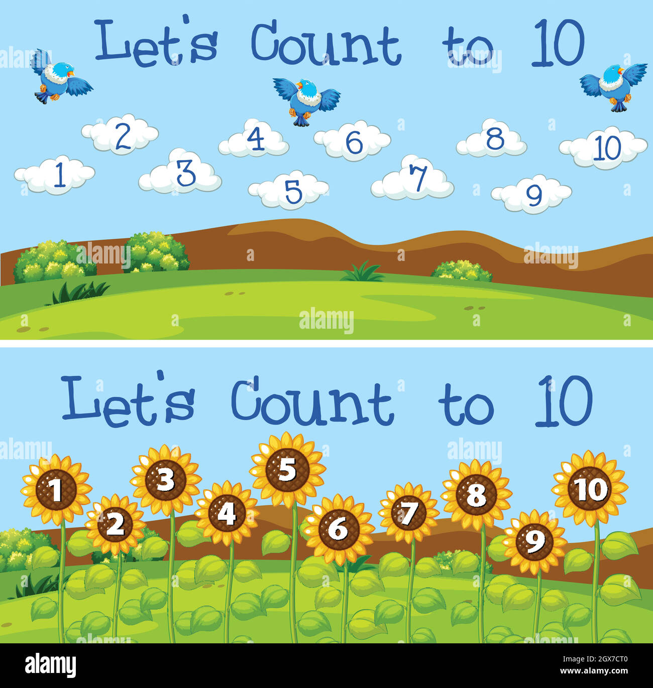 Let's count to 10 scenes Stock Vector Image & Art - Alamy