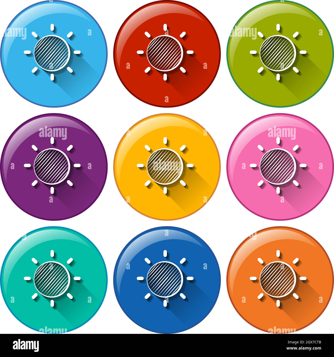 Circle buttons with a sunny weather Stock Vector Image & Art - Alamy
