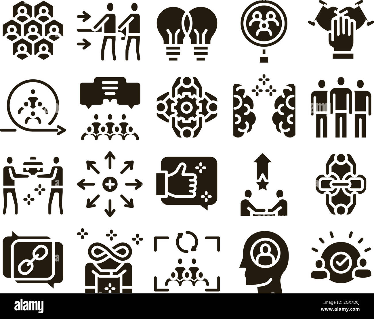 Collaboration Work Glyph Set Vector Stock Vector Image & Art - Alamy