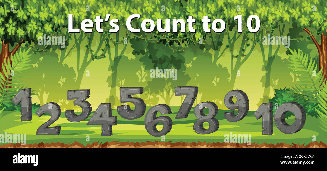 lets count to 10 jungle scene Stock Vector Image & Art - Alamy