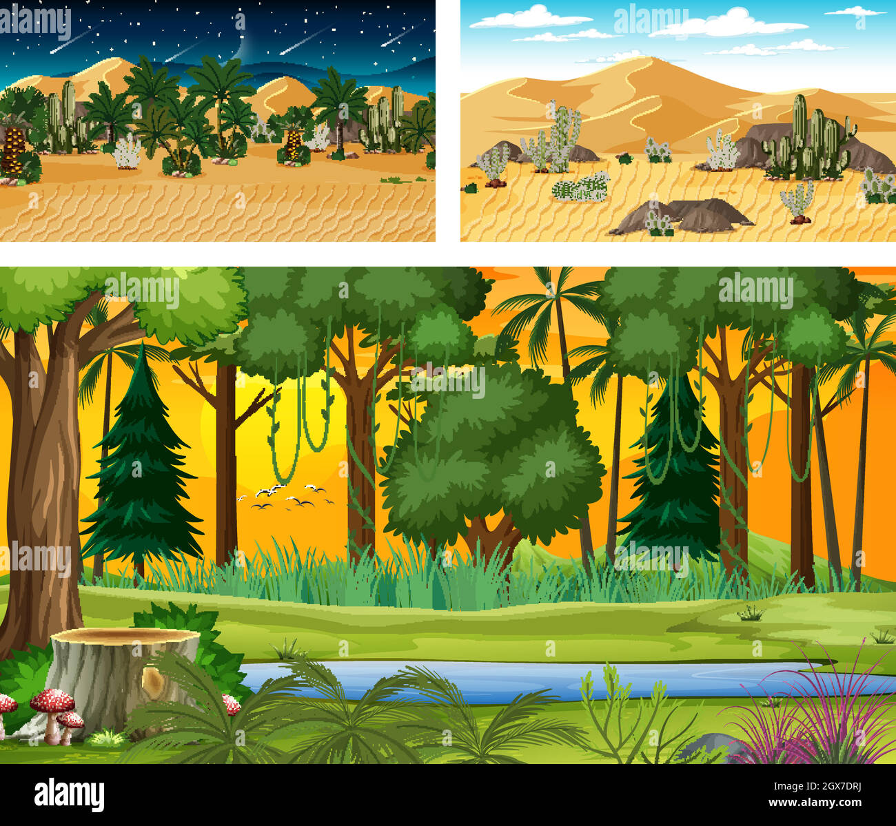Different nature horizontal scenes Stock Vector Image & Art - Alamy