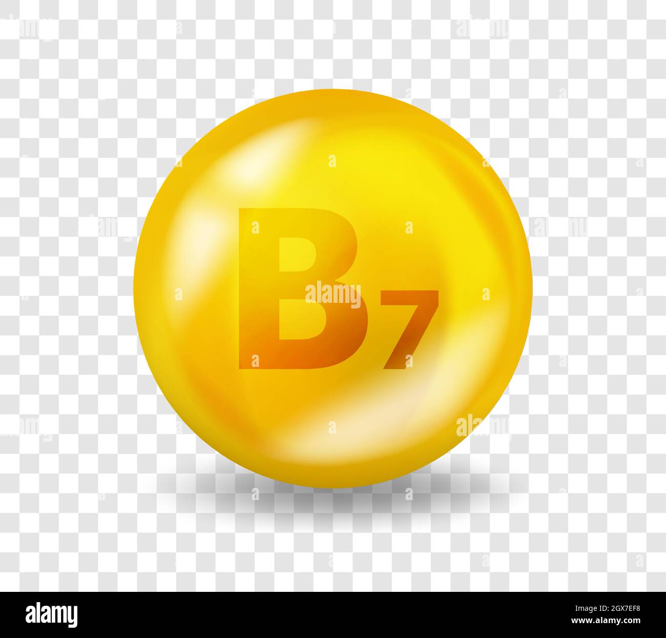 Vitamin B7 Biotin. Vitamin complex illustration concept. B7 Biotin pill ...