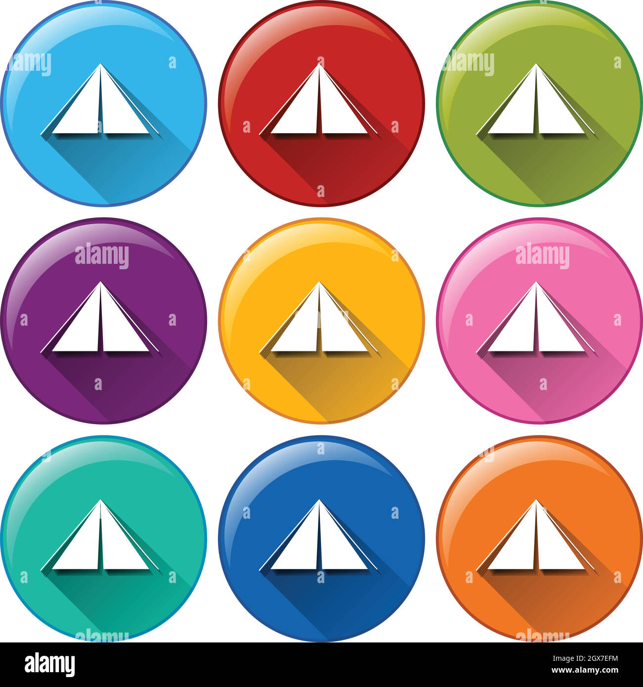 Round icons with camping tents Stock Vector Image & Art - Alamy