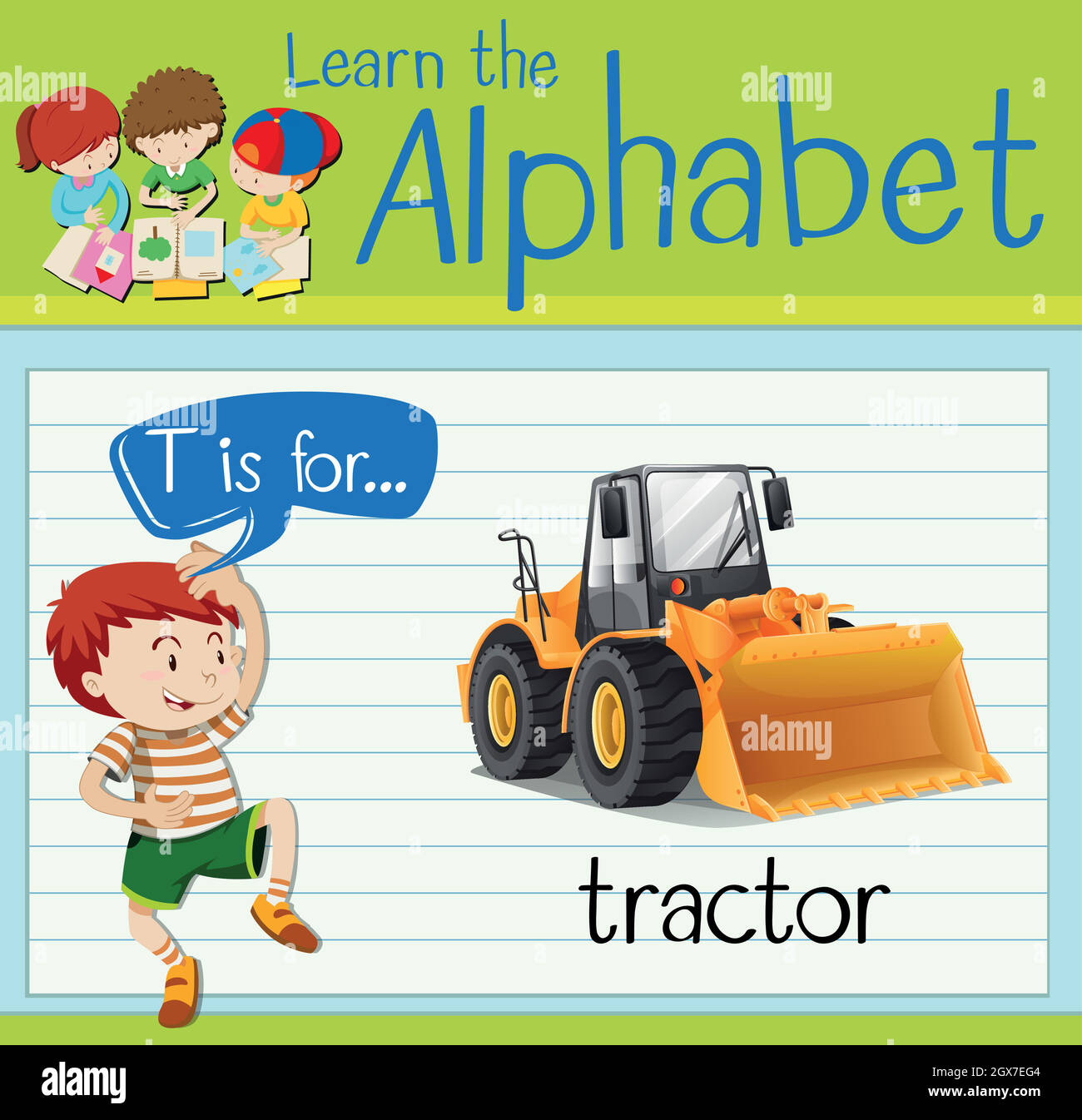 Flashcard letter T is for tractor Stock Vector Image & Art - Alamy