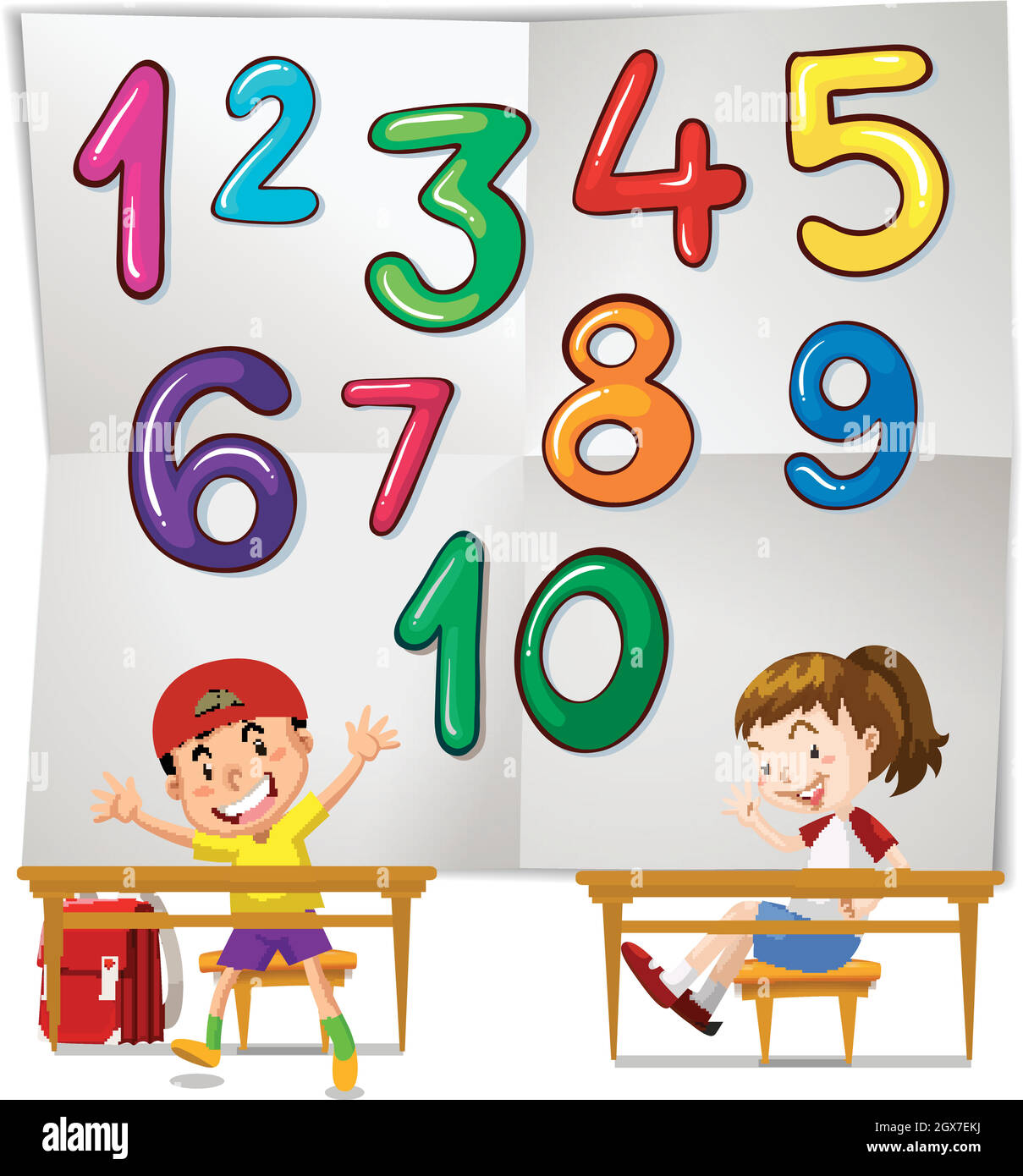 Children and numbers one to ten Stock Vector Image & Art - Alamy