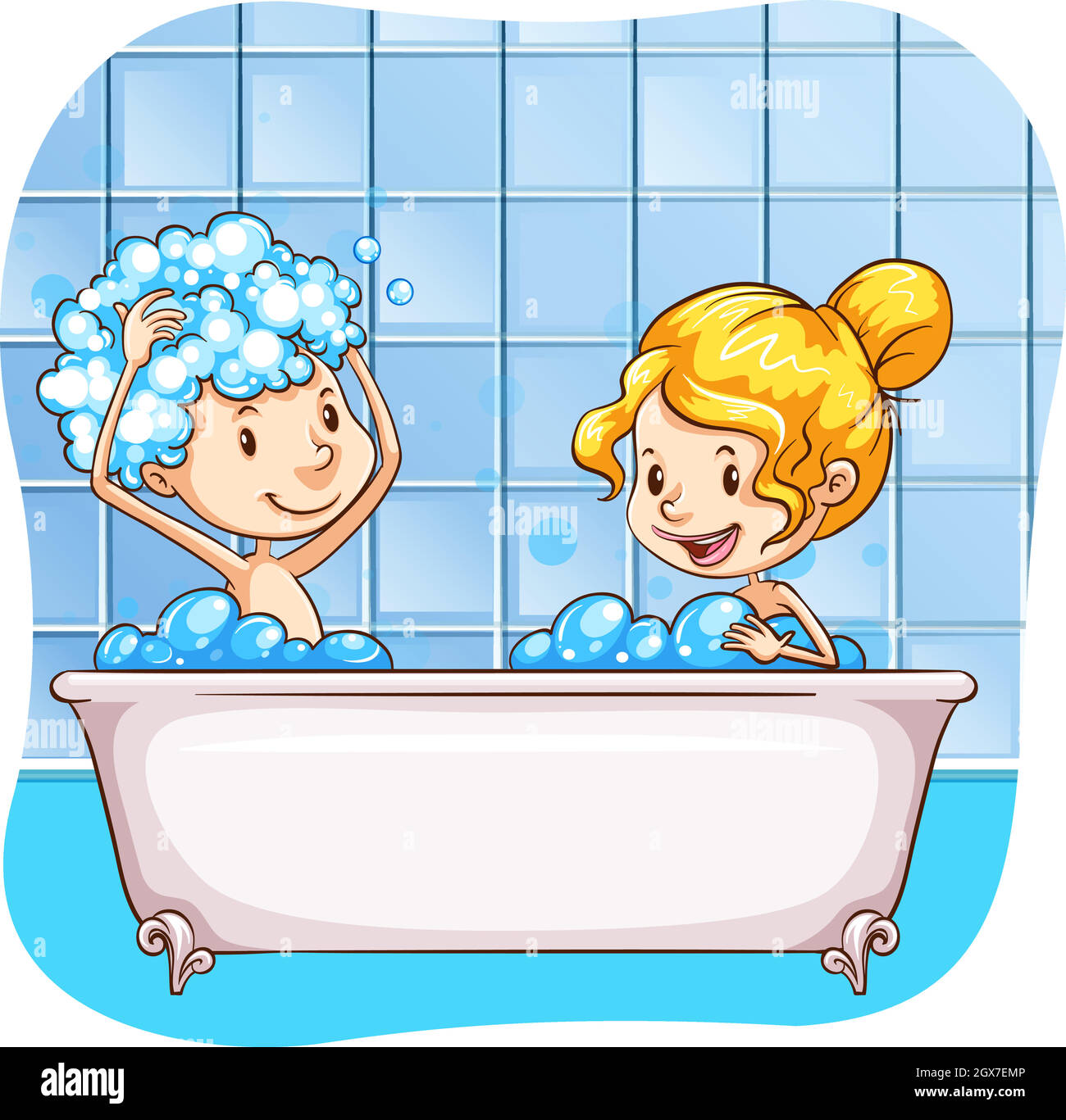 Woman bubble bath Stock Vector Images - Alamy