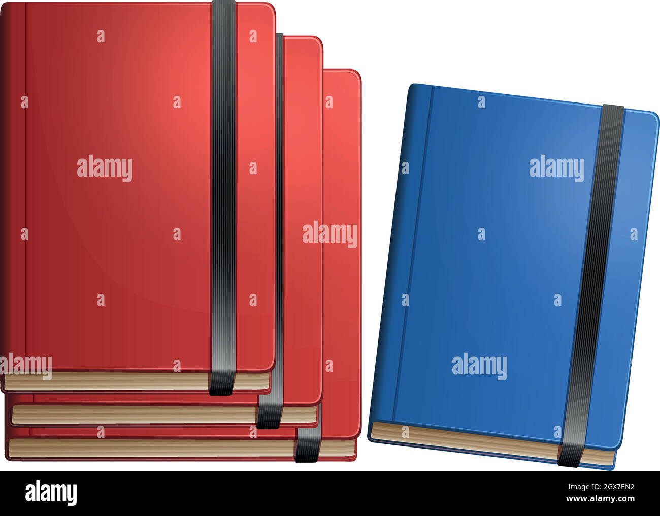 Red books and blue book on white background Stock Vector Image & Art ...