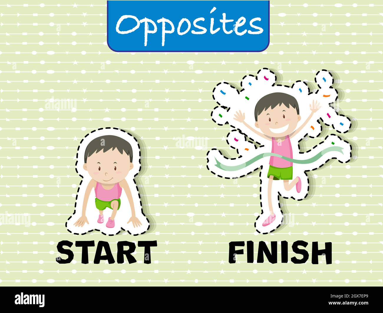 Opposite words for start and finish Stock Vector Image & Art - Alamy