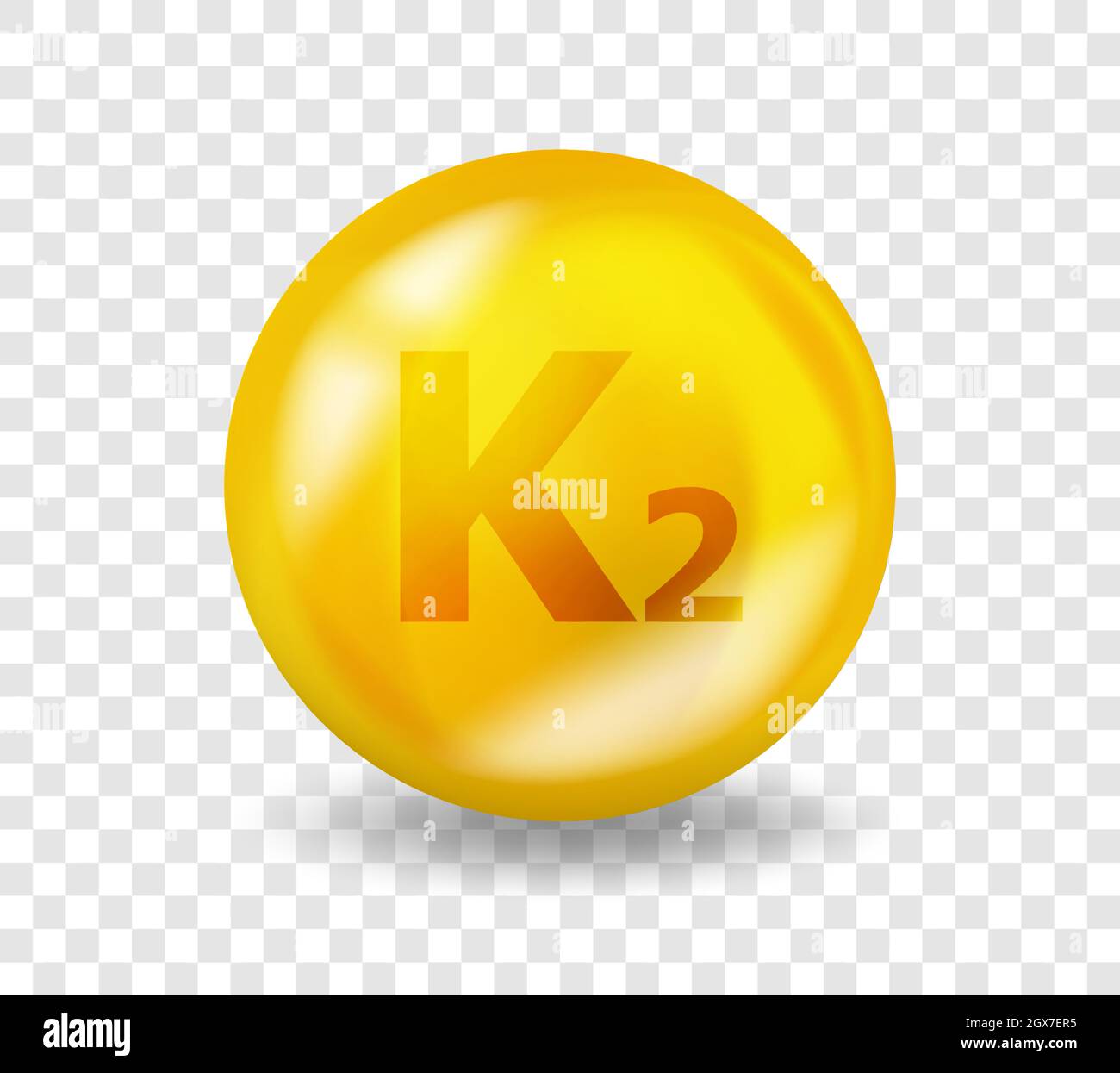 Vitamin K2 Menaquinone. Vitamin complex illustration concept. K2 ...