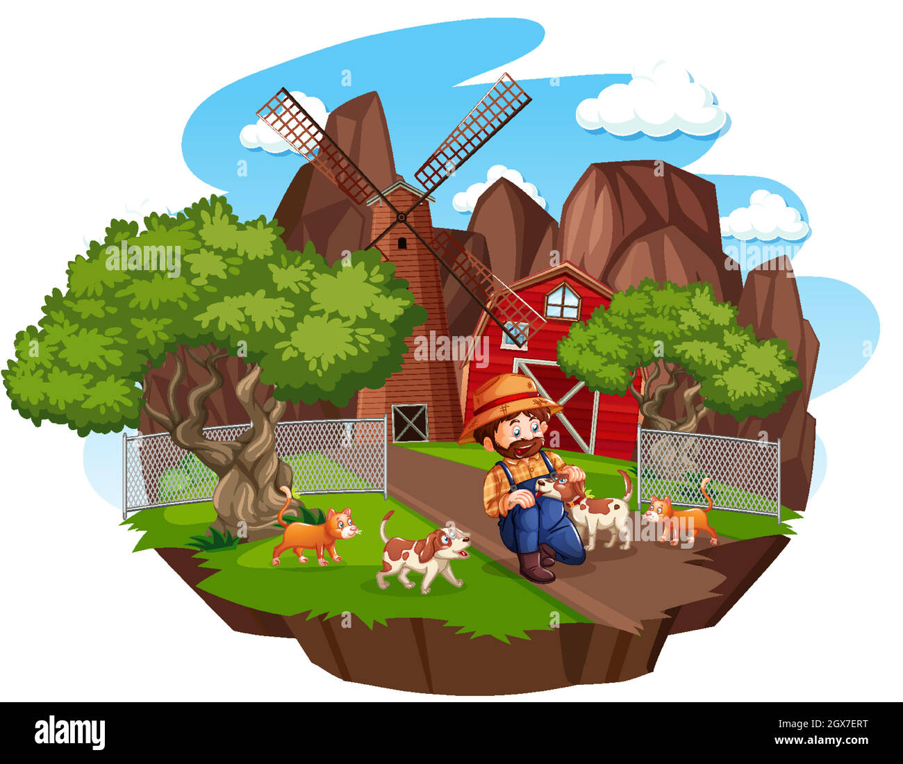 Field barn farm country Cut Out Stock Images & Pictures - Alamy