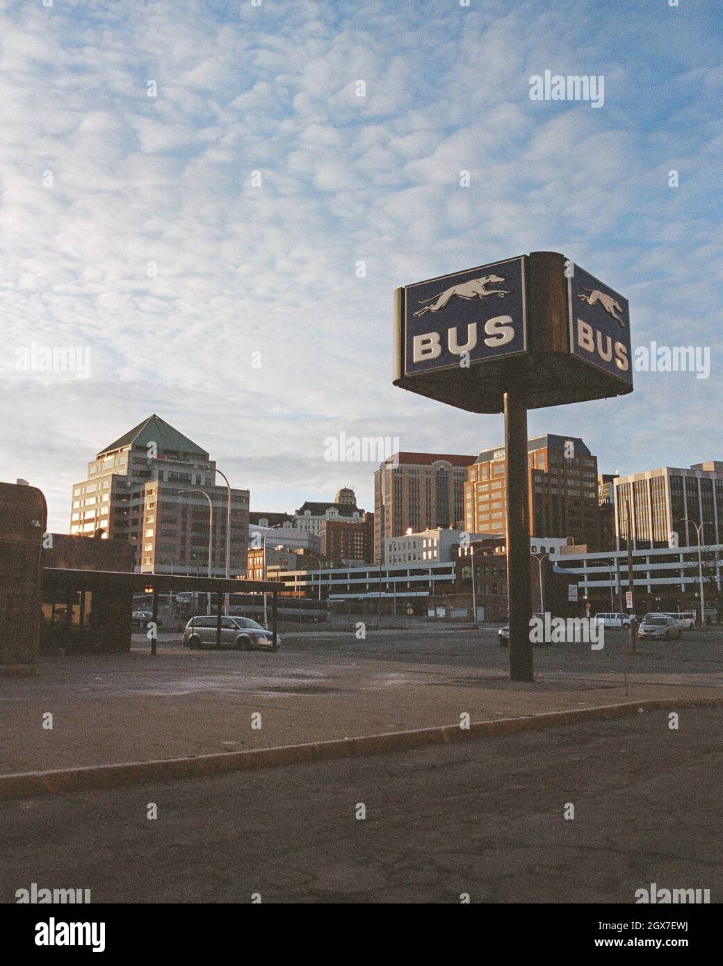 Greyhound Bus Station sign in downtown Albany, New York Stock Photo - Alamy