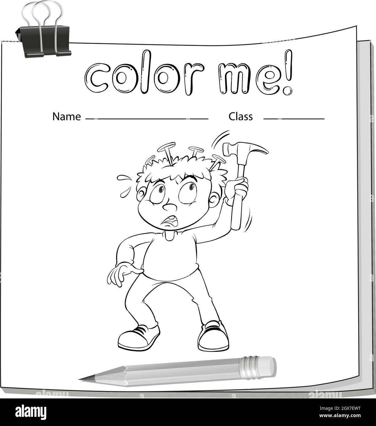 Worksheet with a boy Stock Vector Image & Art - Alamy