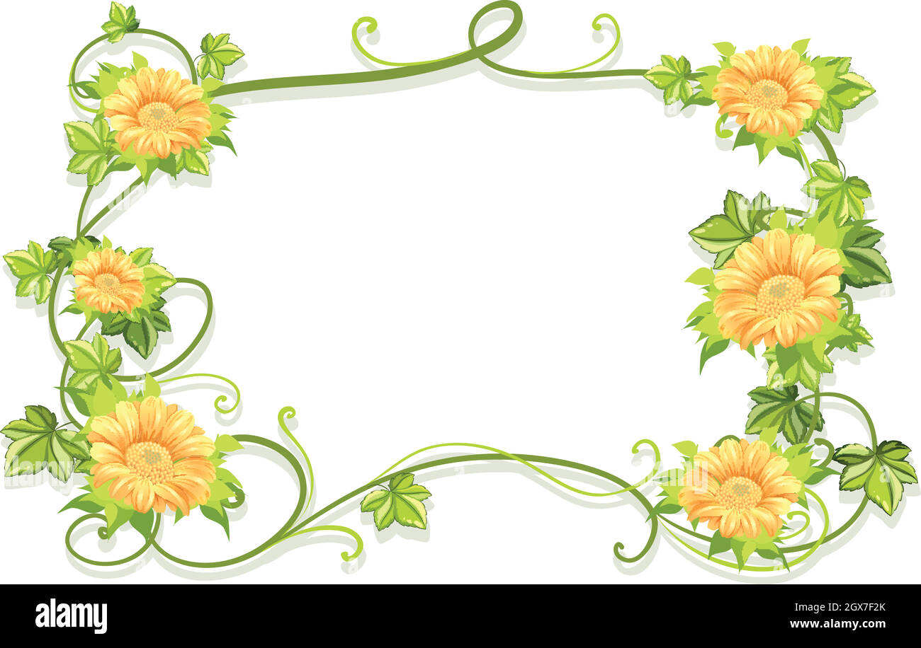 Frame template with yellow flowers Stock Vector Image & Art - Alamy