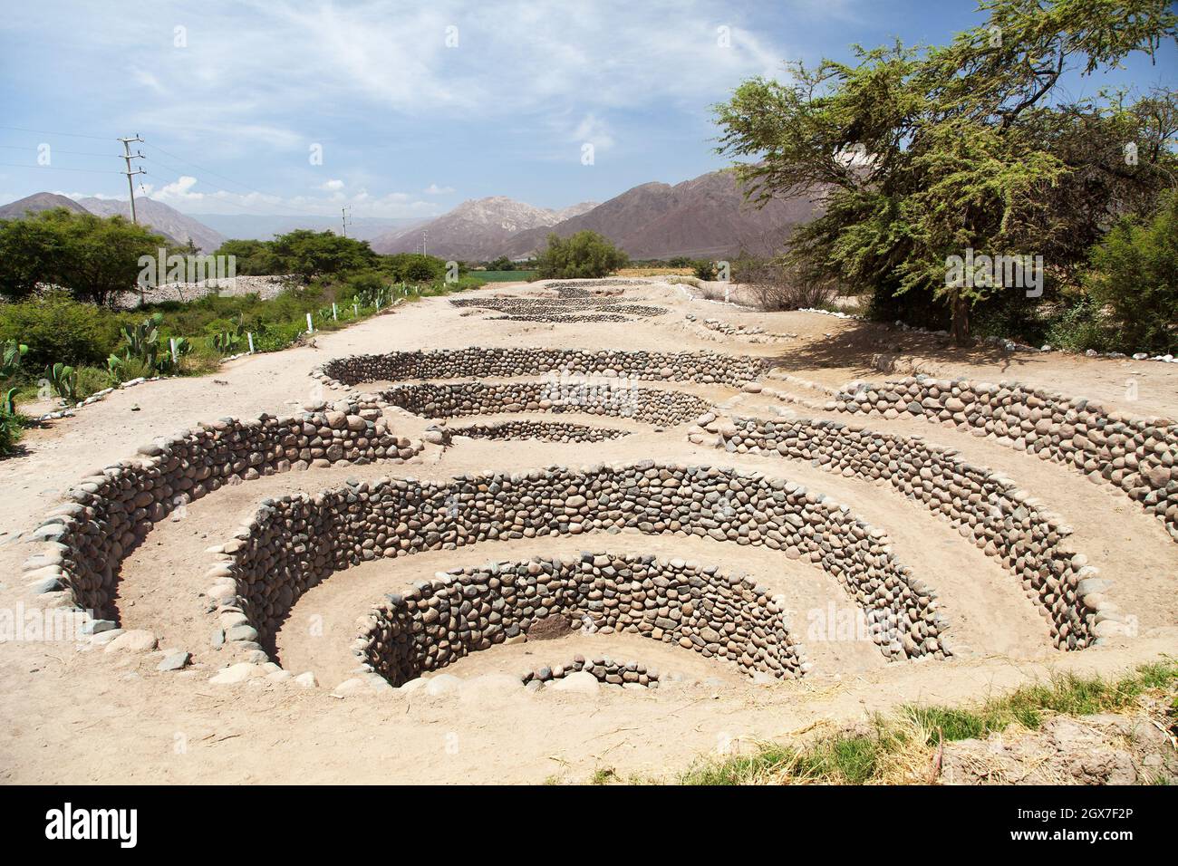 Cantalloc Aqueduct in Nazca or Nazca town, spiral or circle aqueducts ...