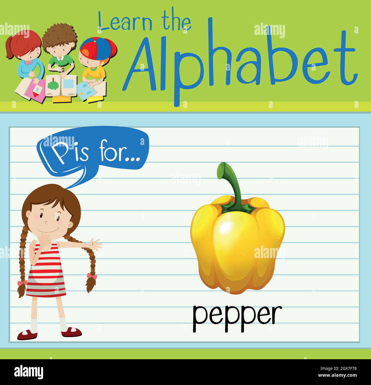 Flashcard alphabet P is for pepper Stock Vector Image & Art - Alamy