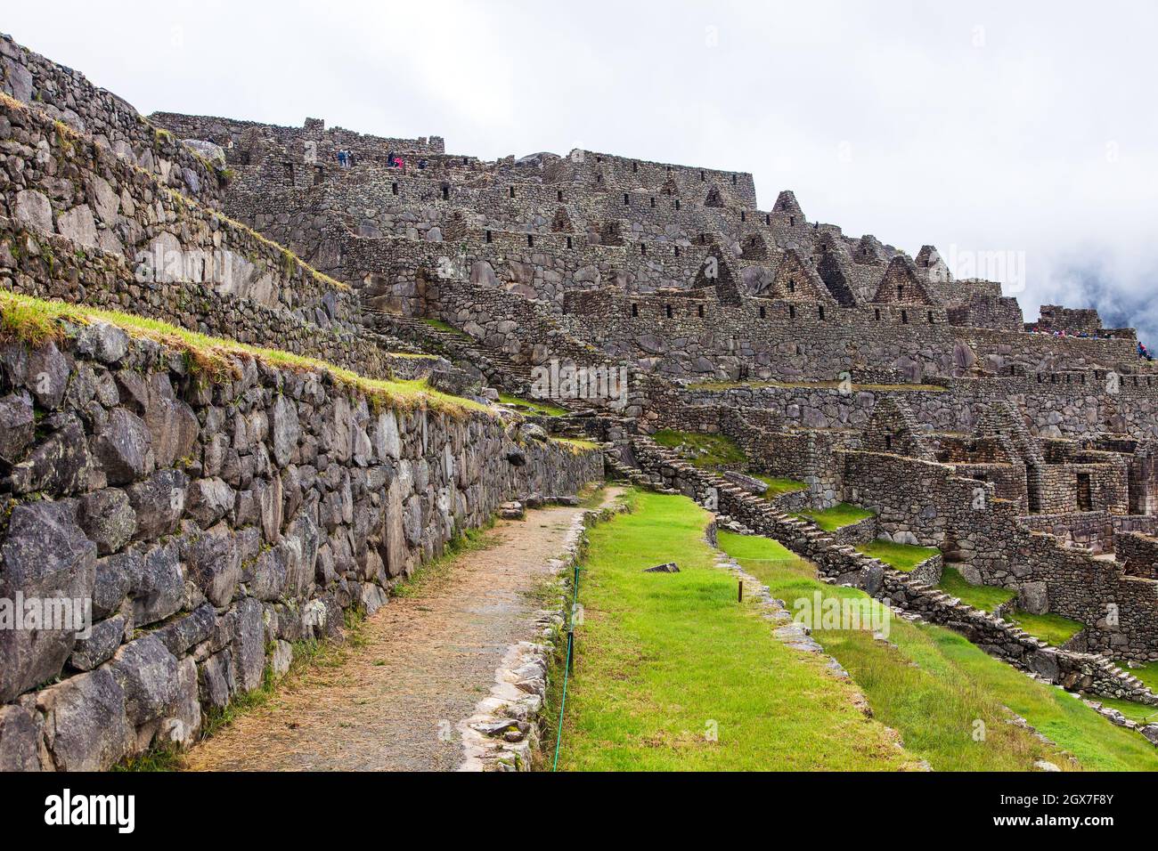 Machu Picchu, panoramic view of peruvian incan town, unesco world ...