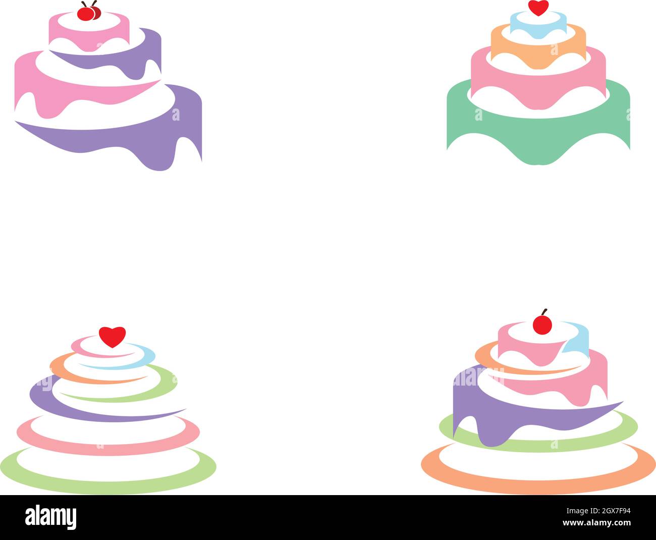 Cake logo vector ilustration template Stock Vector Image & Art - Alamy