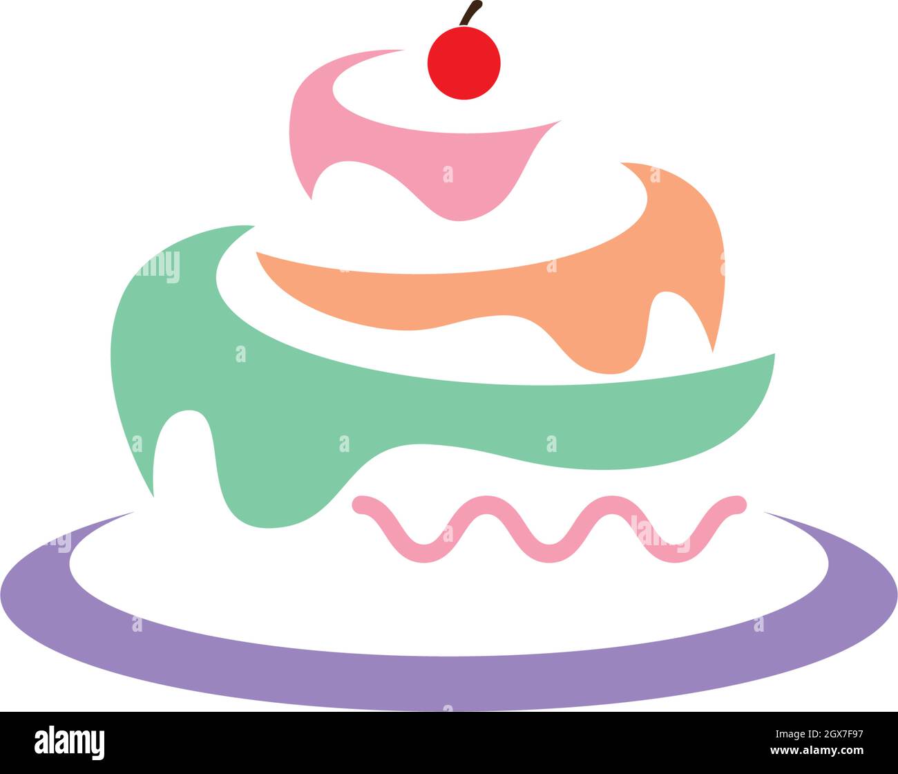 Cake logo vector ilustration template Stock Vector Image & Art - Alamy
