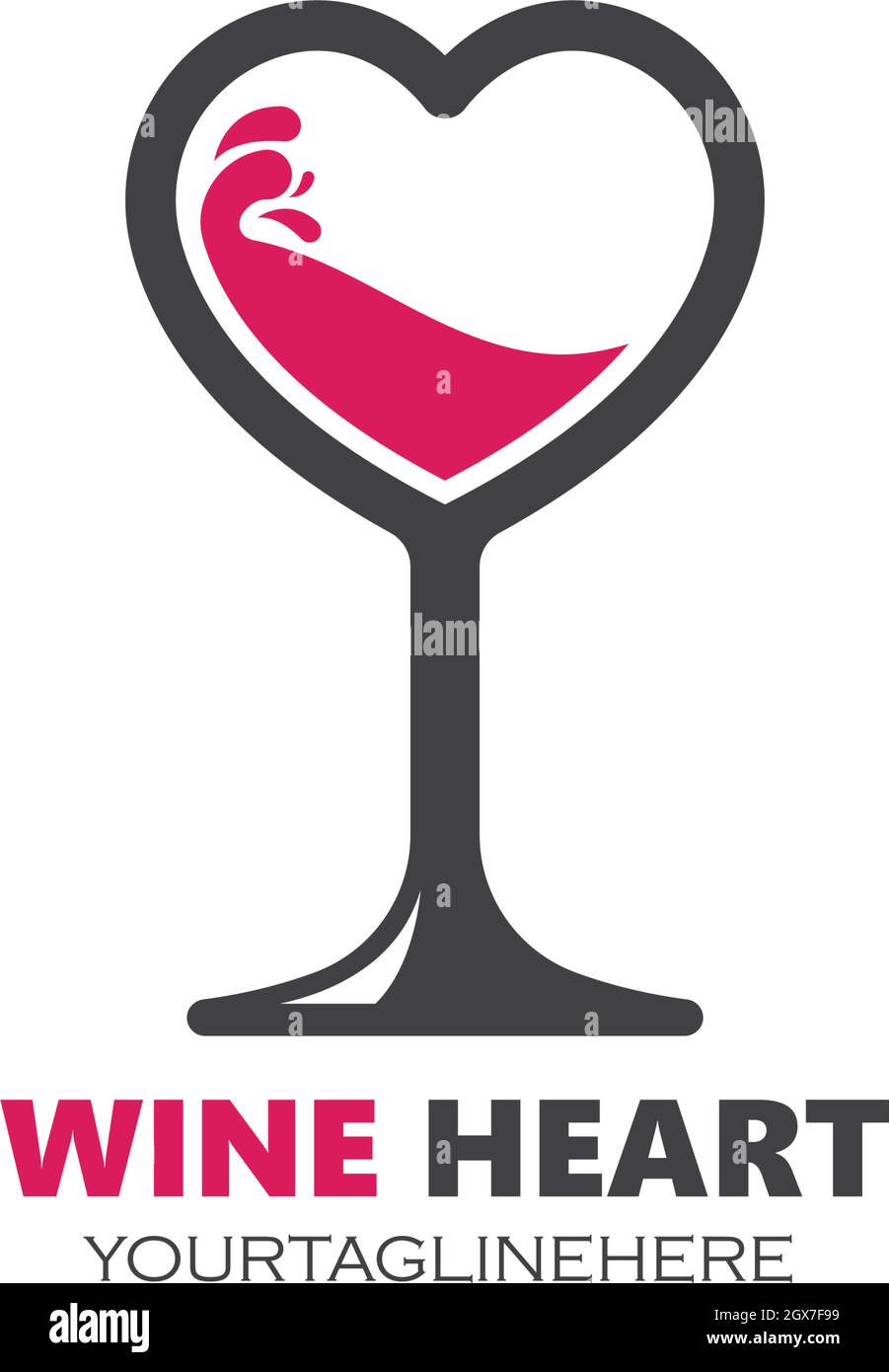 Glass red wine vector logo hi-res stock photography and images - Alamy